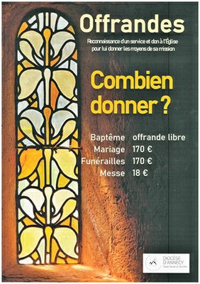 Finances de l'Église — Paroisse Bienheureux Ponce en Haut-Giffre