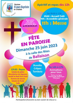 Fête de la paroisse - 25 juin dès 9h30 — Paroisse Saint-Jean-Baptiste ...