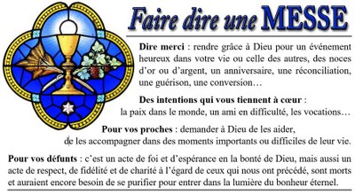 Offrir une messe — Paroisse Sainte-Thérèse en Annecy